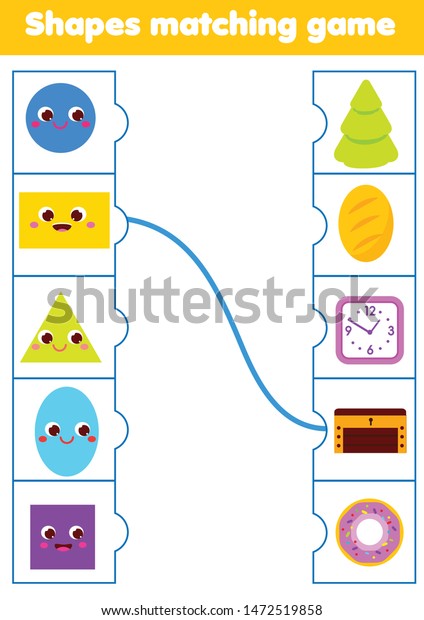 Matching Children Educational Game Match Real: vector de stock (libre ...