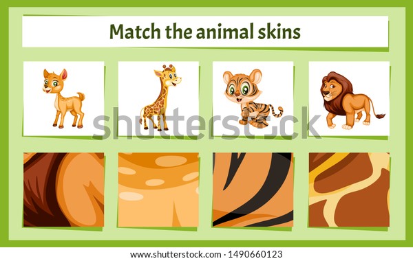 Matching Children Educational Game Match Parts Stock Vector (Royalty ...