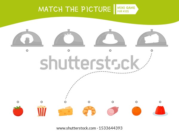 Matching Children Educational Game Match Pictures Stock Vector (Royalty ...