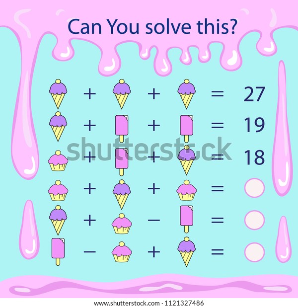 Matching Game Kids Sweets Mathematical Count Stock Vector (Royalty Free ...