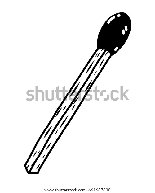 Matchstick Cartoon Vector Illustration Black White Stock Vector ...
