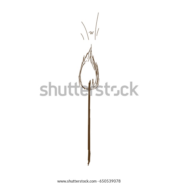 Matchstick On Fire Flame Stick Object Stock Vector (Royalty Free ...