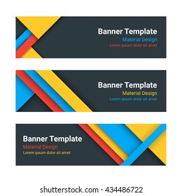 Material Design Banners Set Modern Colorful Stock Vector (Royalty Free ...