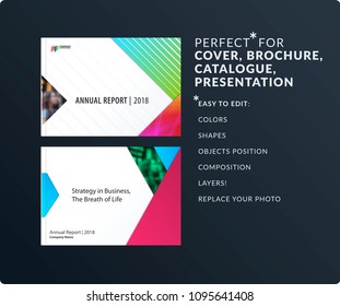 Material Design Style Presentation Template Colourful Stock Vector ...