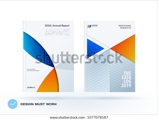 Material Design Template Blue Orange Colourful Stock Vector (Royalty ...