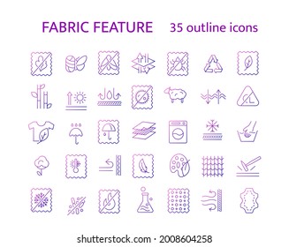 Material Properties Outline Icons Set Fiber Stock Vector (Royalty Free ...