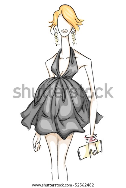 Maternity Fashion Sketch Vector Stock Vector (Royalty Free) 52562482 ...