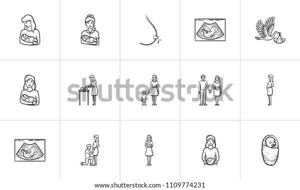 Maternity Hand Drawn Outline Doodle Icon Stock Vector (Royalty Free ...
