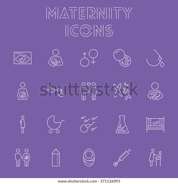 Maternity Icon Set Stock Vector (Royalty Free) 371126093 | Shutterstock