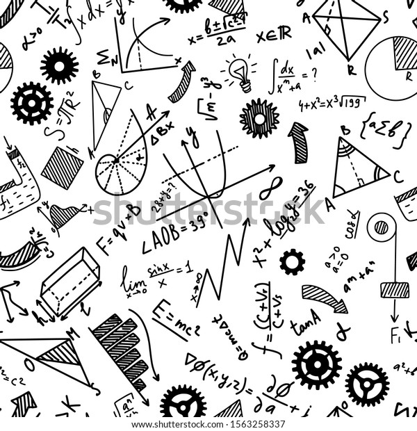 Math Chemistry Physical Formules Black On Stock Vector (Royalty Free ...