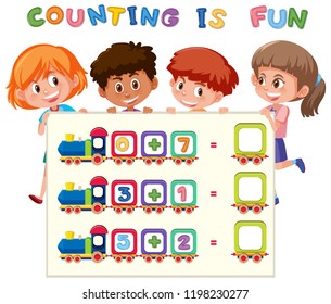 Math Counting Number Worksheet Illustration Stock Vector (Royalty Free ...