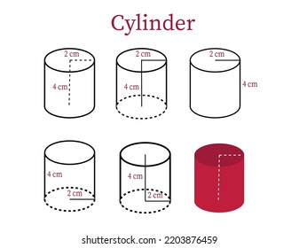 Math Cylinder Illustration Suitable Question Teaching Stock Vector ...