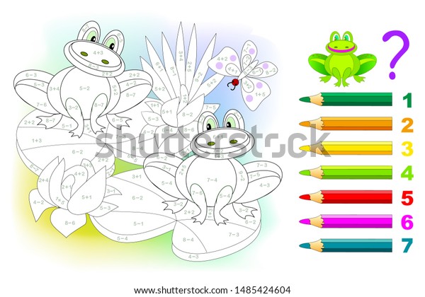 Math education for children. Coloring book. Mathematical exercises on ...