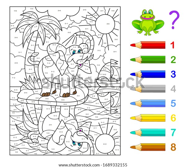 Math Education Children Coloring Book Mathematical Stock Vector ...