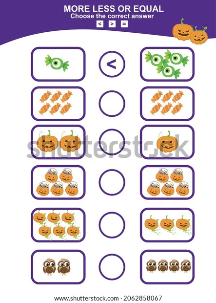 Math Educational Game Children Choose More Stock Vector (Royalty Free ...