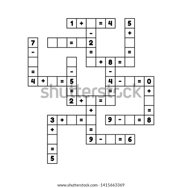 Math educational game for preschool and school age children. Vector ...