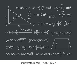 Math Formula Scientific Symbols Mathematics Infographic Stock Vector ...