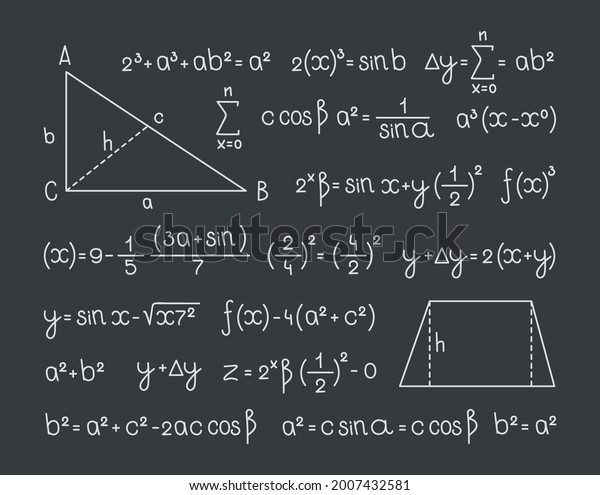 Math Formula Scientific Symbols Mathematics Infographic Stock Vector ...