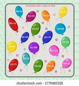 Math Game Children Find Balls Total Stock Vector (Royalty Free ...