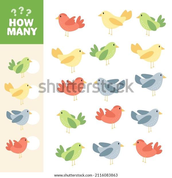 Math Game Kids How Many Colorful Stock Vector (Royalty Free) 2116083863 ...