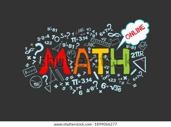 Matemáticas. Banner horizontal. Presentación, sitio web.: vector de ...