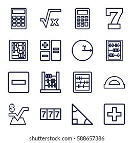 Math Icons Set Set 16 Math Stock Vector (Royalty Free) 601760570
