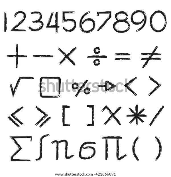 iconos matemáticos, conjunto de símbolos matemáticos