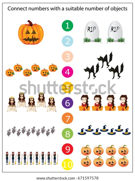 Math Kids Game Halloween Vector Illustration Stock Vector (Royalty Free ...