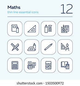 Math Line Icon Set Set Line Stock Vector (Royalty Free) 1503500972 ...