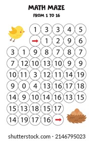Math Maze Cute Bird Nest Count Stock Vector (Royalty Free) 2146795023 ...