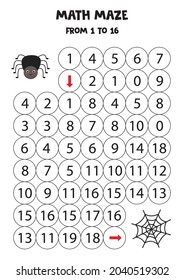 Math Maze Cute Black Spider Web Stock Vector (Royalty Free) 2040519302 ...