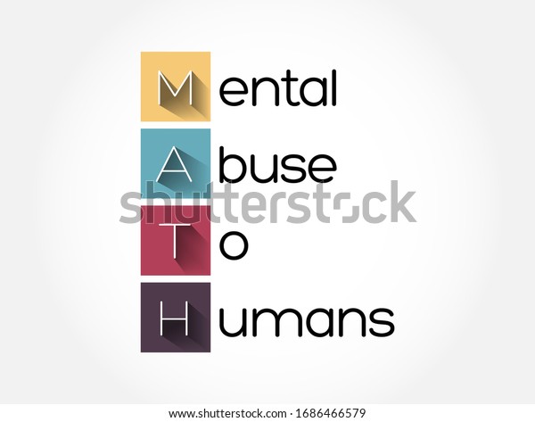 Math Mental Abuse Humans Acronym Concept Stock Vector (Royalty Free ...