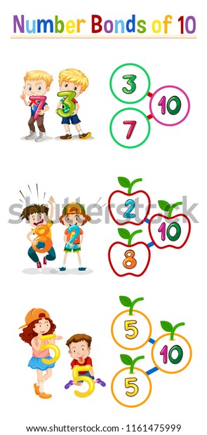 Math Number Bonds 10 Illustration Stock Vector (Royalty Free ...