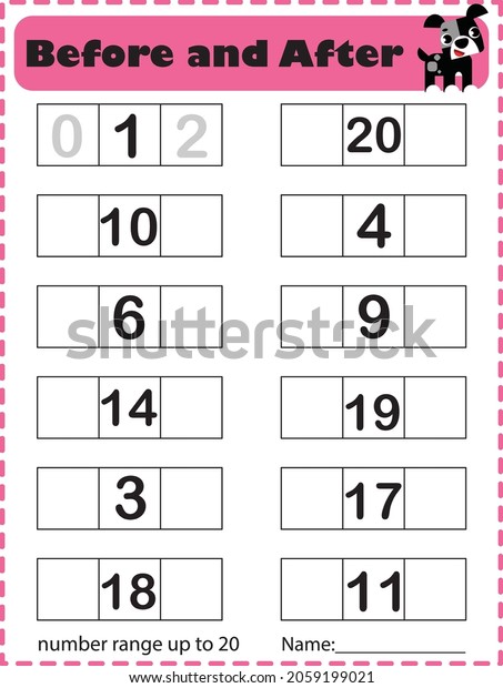 Math Number Worksheet Illustration Before After: เวกเตอร์สต็อก (ปลอดค่า ...