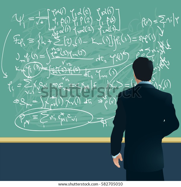 Math Professor Blackboard Stock Vector (Royalty Free) 582705010 ...