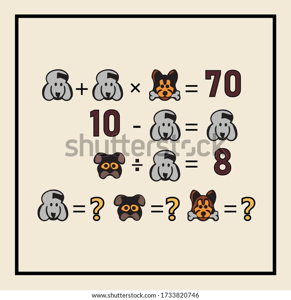 Math Puzzle Riddle Children Adults Educational Stock Vector (Royalty ...