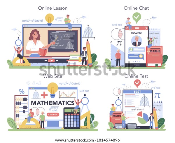 Math School Online Service Platform Set: เวกเตอร์สต็อก (ปลอดค่า ...