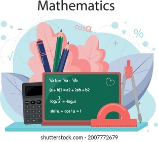 Math School Subject Illustration Contains Ruler Stock Vector (Royalty ...