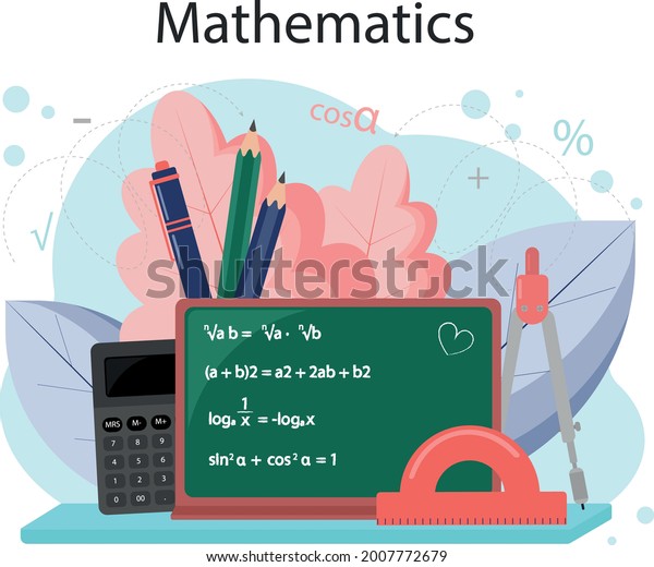 Math School Subject Illustration Contains Ruler Stock Vector (Royalty ...