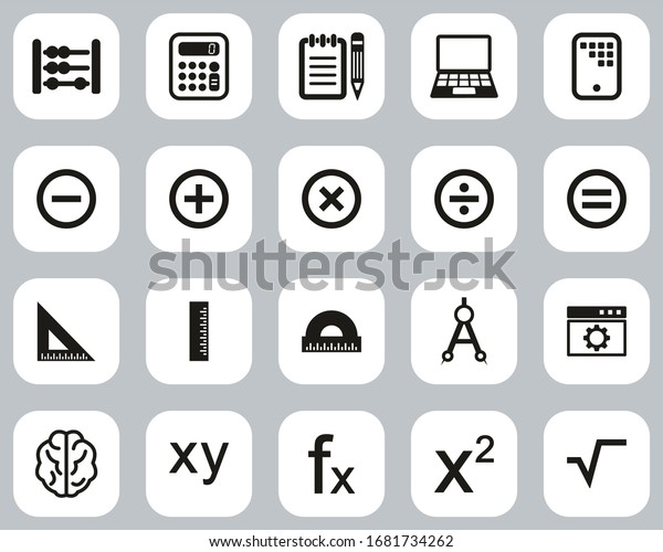Math Math Science Icons Black White Stock Vector (Royalty Free ...