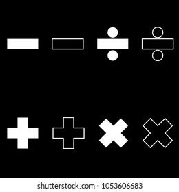 Math Signs Icon Set White Color Stock Vector (Royalty Free) 1053606683 ...