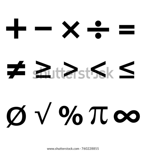Math Symbol Mathematics Icon Set: vetor stock (livre de direitos ...