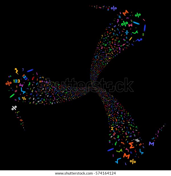 Math Symbols Fireworks Swirl Rotation Vector Stock Vector (Royalty Free ...