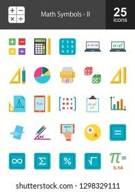 Math Symbols Flat Icons Stock Vector (Royalty Free) 1298329111 ...