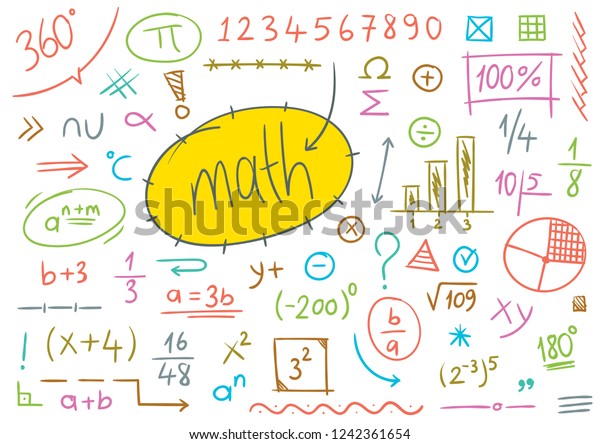 Math Symbols Hand Drawn Mathematics Mark Stock Vector (Royalty Free ...