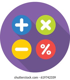 Fórmulas derivadas de cálculos, icono redondeado: vector de stock ...