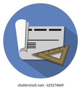 Math Triangle Ruler Pencil Icon Stock Vector (Royalty Free) 623174669 ...