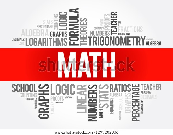 Math Word Cloud Collage Education Concept: vector de stock (libre de ...