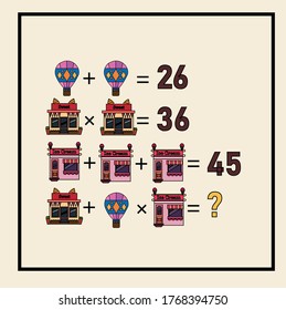 Mathematical Riddle Educational Game Children Adults Stock Vector ...
