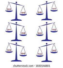 Mathematical Scales Childrens Learning Scale Vector Stock Vector ...